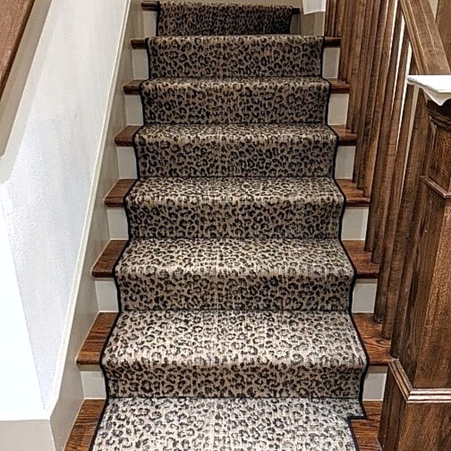 Pinched Leopard Narrowloom Stair Runner - Contemporary - Staircase ...