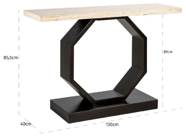 Travertine Pedestal Console Table | OROA Avalon - Transitional - Side Tables And End Tables - by ...