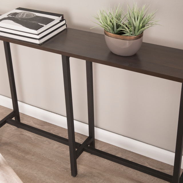 Rolling Long Narrow Console Table - Industrial - Console Tables - by ...