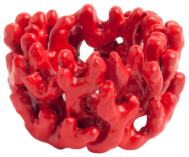 Sasha Brass Coral Napkin Rings, Set of 4 - Beach Style - Napkin Rings ...