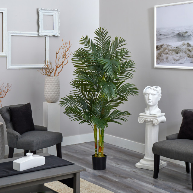 6' Golden Cane Artificial Palm Tree - Modern - Artificial Plants And ...