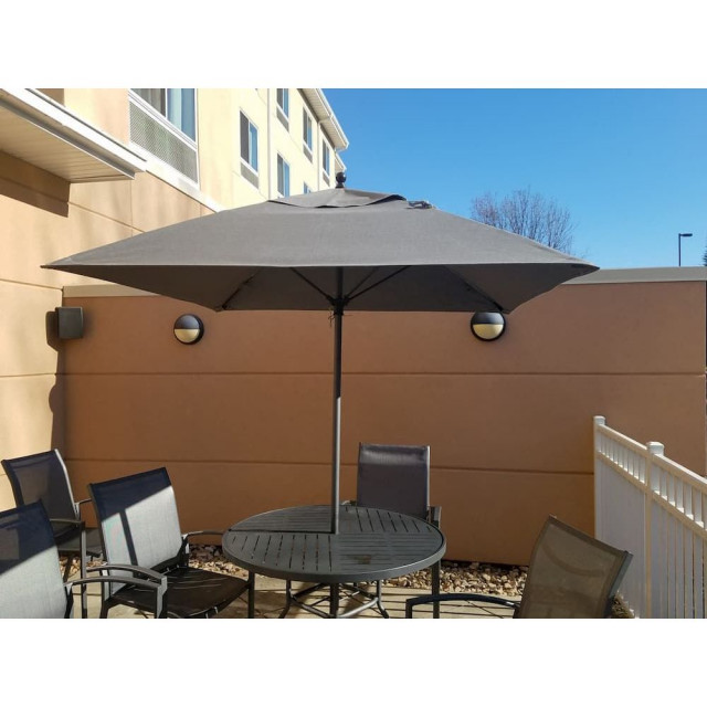 Mandarin 4 Rib .750 11' Dia Square Market Umbrella, Stone ...