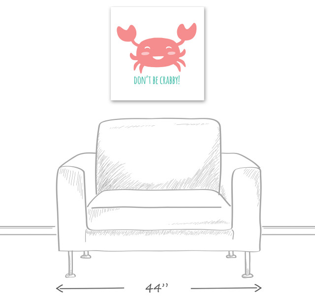 Don't Be Crabby Crab Wall Art, 20x20 - Beach Style - Prints And Posters ...