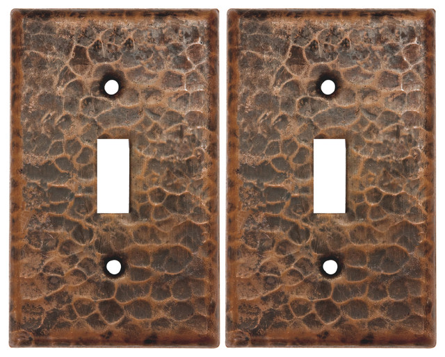 Copper Switchplate Single Toggle Switch Covers, Set of 2 - Traditional ...