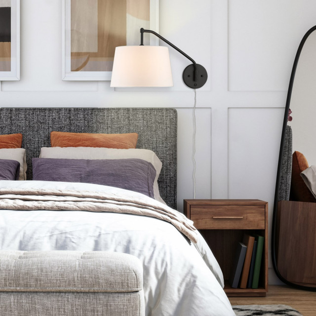 Golden Ryleigh 1-Light Articulating Wall Sconce 3694-A1W BLK-MWS, Matte ...