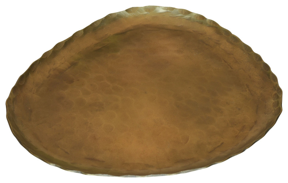 Jumbo Hammered Metal Decorative Plate - Contemporary - Decorative ...