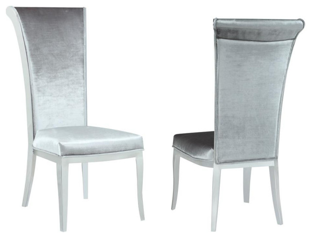 Modern Tall Roll Back Side Chair, Joy-Sc-Gry-Fab - Contemporary ...