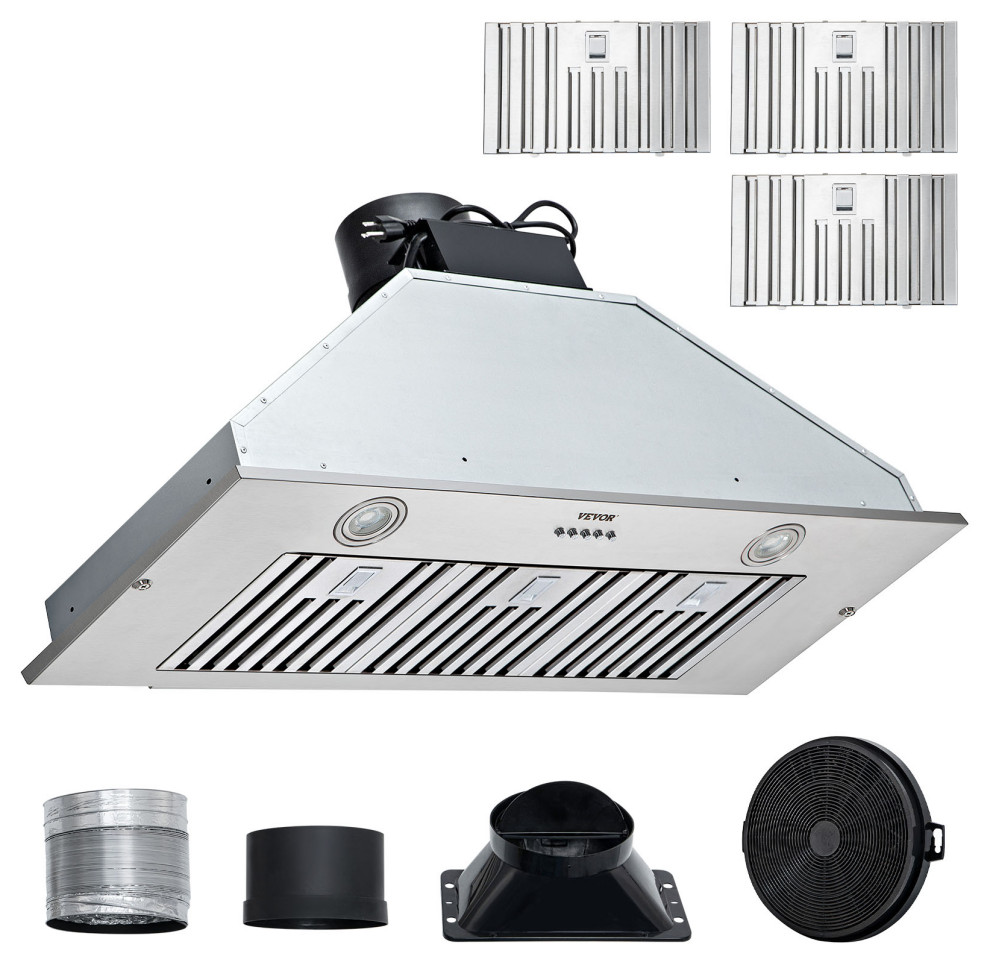 VEVOR Built-in Range Hood Insert Vent Hood 800CFM 36in Push Button ...