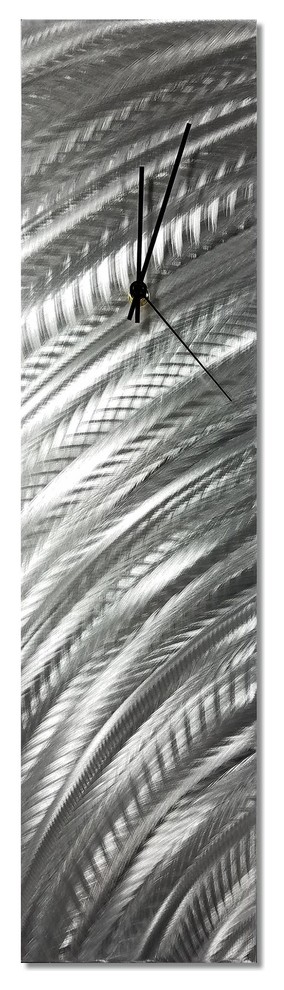 Contemporary Wall Clock 'Silver Curves Clock', Modern Kitchen Clock ...