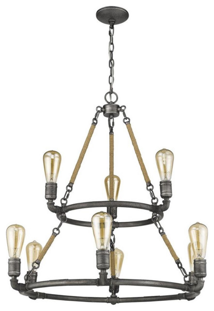 Acclaim Grayson 9-LT Chandelier IN11326AGY - Antique Gray - Beach Style ...