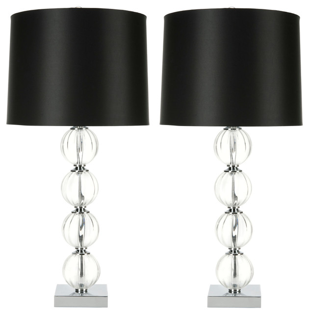 Safavieh Amanda 31" Crystal Glass Globe Lamps, Set of 2 - Transitional ...