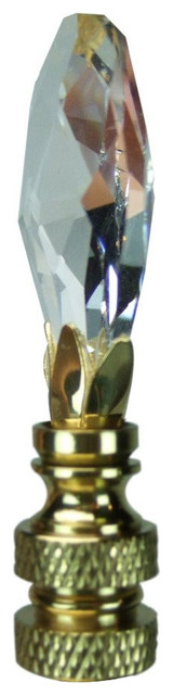 Swarovski Crystal Small Tear Drop Polished Brass Lamp Finial 2.25"h ...