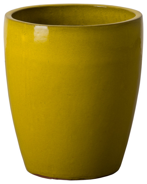 Mustard Yellow Bullet Planter - Contemporary - Outdoor Pots And ...