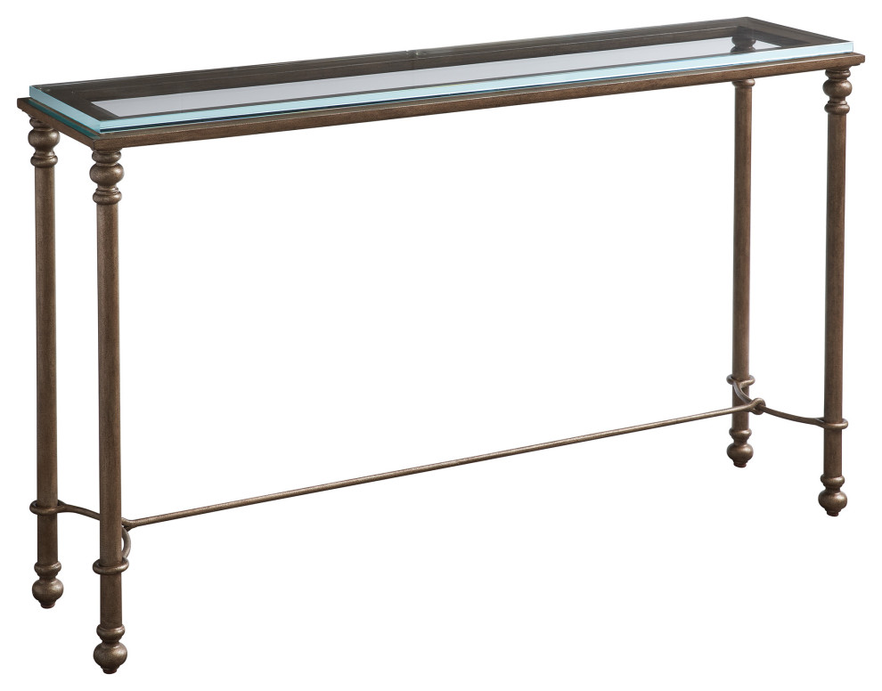 Bluff Metal And Glass Console - Traditional - Console Tables - by ...