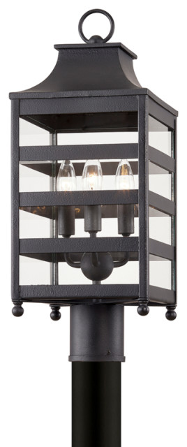 Holstrom Three Light Post Lantern in Forged Iron - Transitional - Post ...