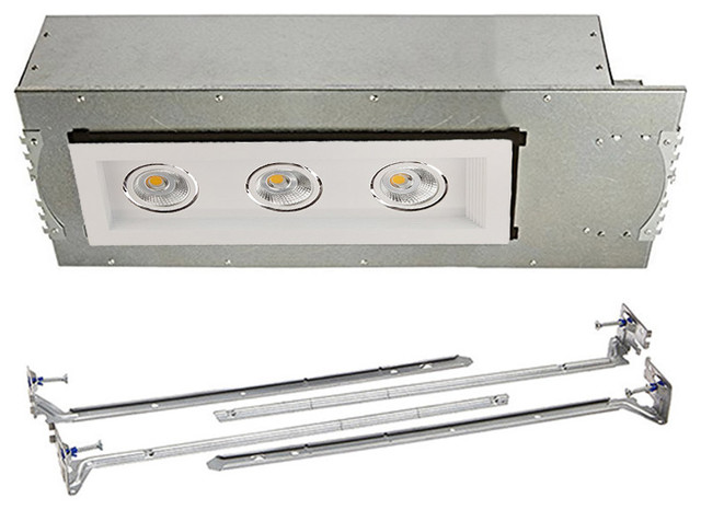 Mini Multiple LED Three-Light Housing With and-Light 3000K Flood, White ...