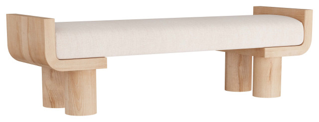 Wesley Bench - Transitional - Upholstered Benches - by Arteriors | Houzz