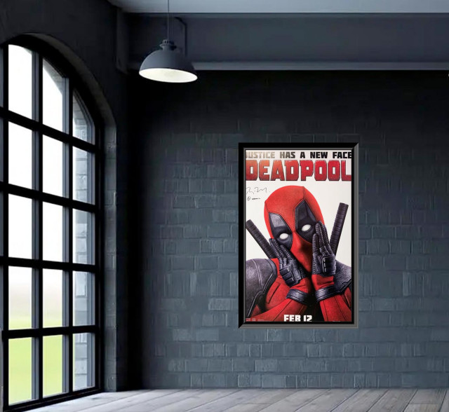 Deadpool signed movie poster autographed by Ryan Reynolds, 27x40 inches ...