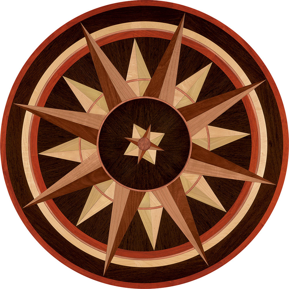 Post Modern Wood & Metal Medallion, 3/4" Thick - Contemporary - Floor ...