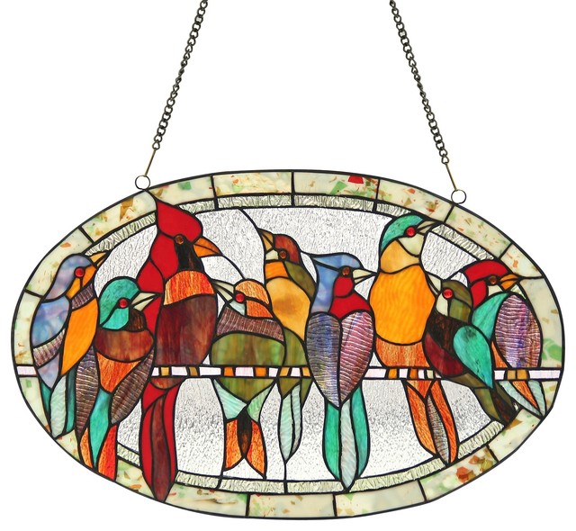 Kuno Tiffany-Glass Window Panel - Stained Glass Panels - by Homesquare ...