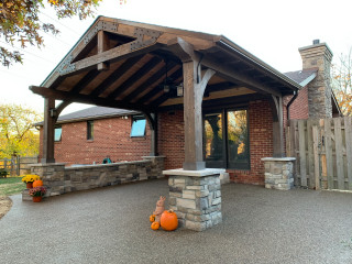 Timber frame pavillion and patio - Rustic - Other - by Schellhaas ...