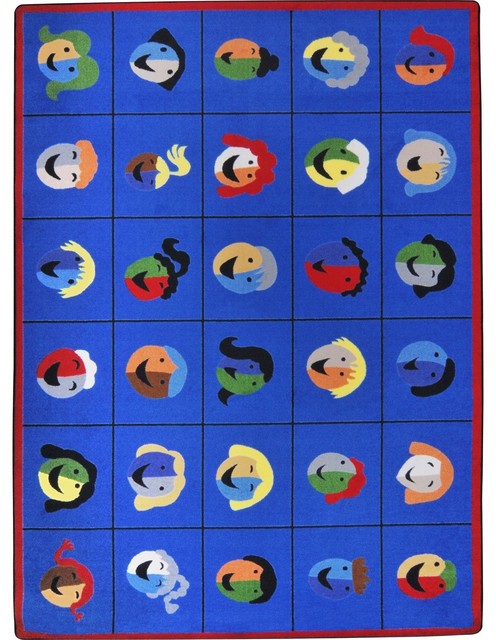 Kid Essentials, Early Childhood Faces & Places Rug, 5'4" x 7'8 ...