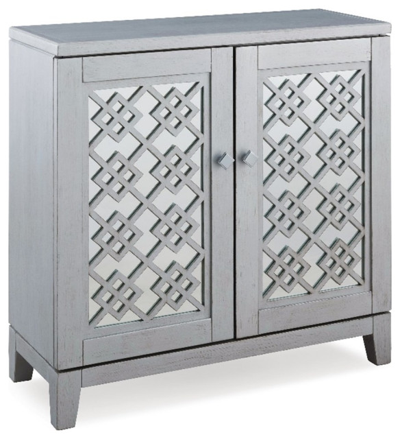 Leick Furniture Solid Wood Accent Chest with Diamond Mirrored Doors in ...