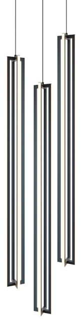 AFX Lighting Cass 3-Light Large Round Pendant, Black/Frosted ...