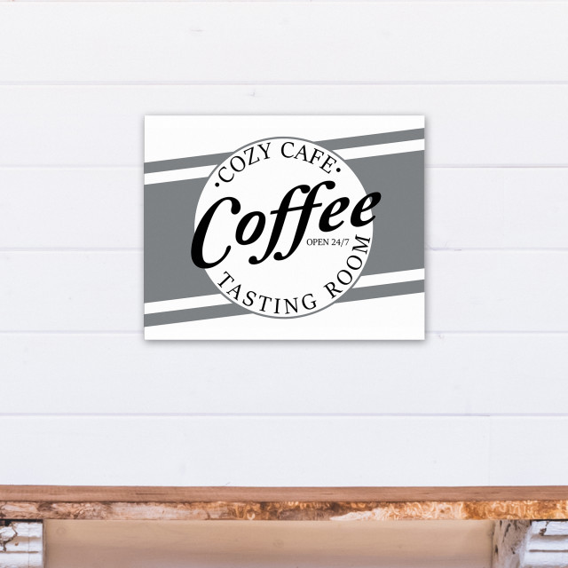 Cozy Caf Coffee 16x20 Canvas Wall Art, 20x16 - Contemporary - Prints ...