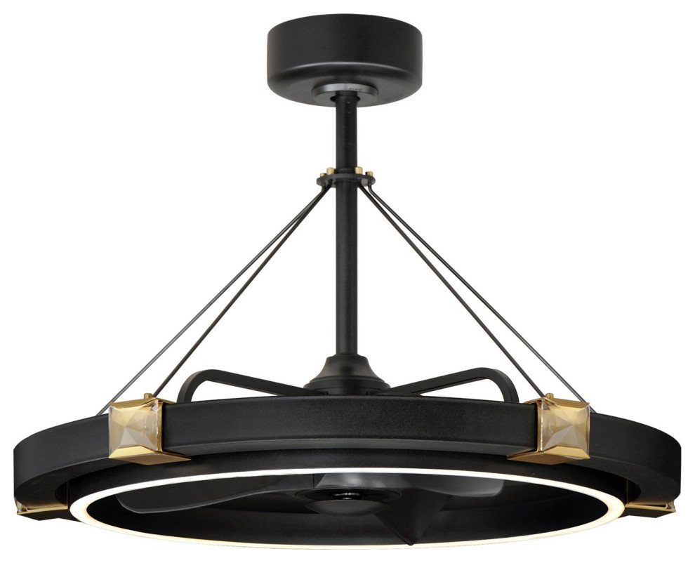 Jewel LED Fandelight in Black / Gold - Ceiling Fans - by Buildcom | Houzz