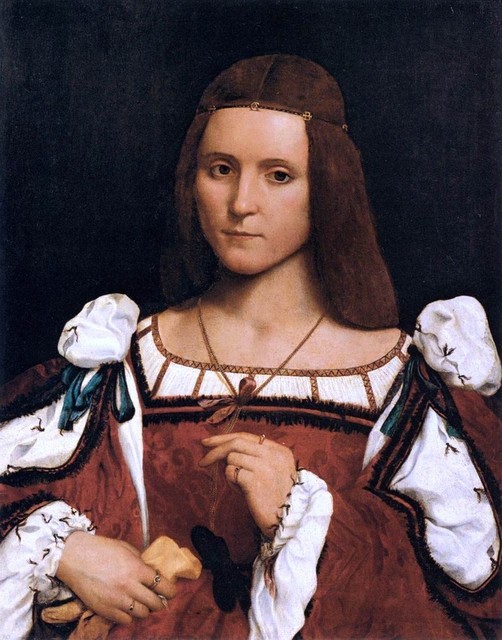 Giovanni Francesco Caroto Portrait of a Woman 21"x28" Premium Canvas ...