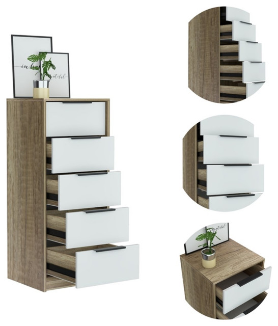 Home Square 2-Piece Set with 5 Drawer Dresser & 2 Drawer Night Stand ...