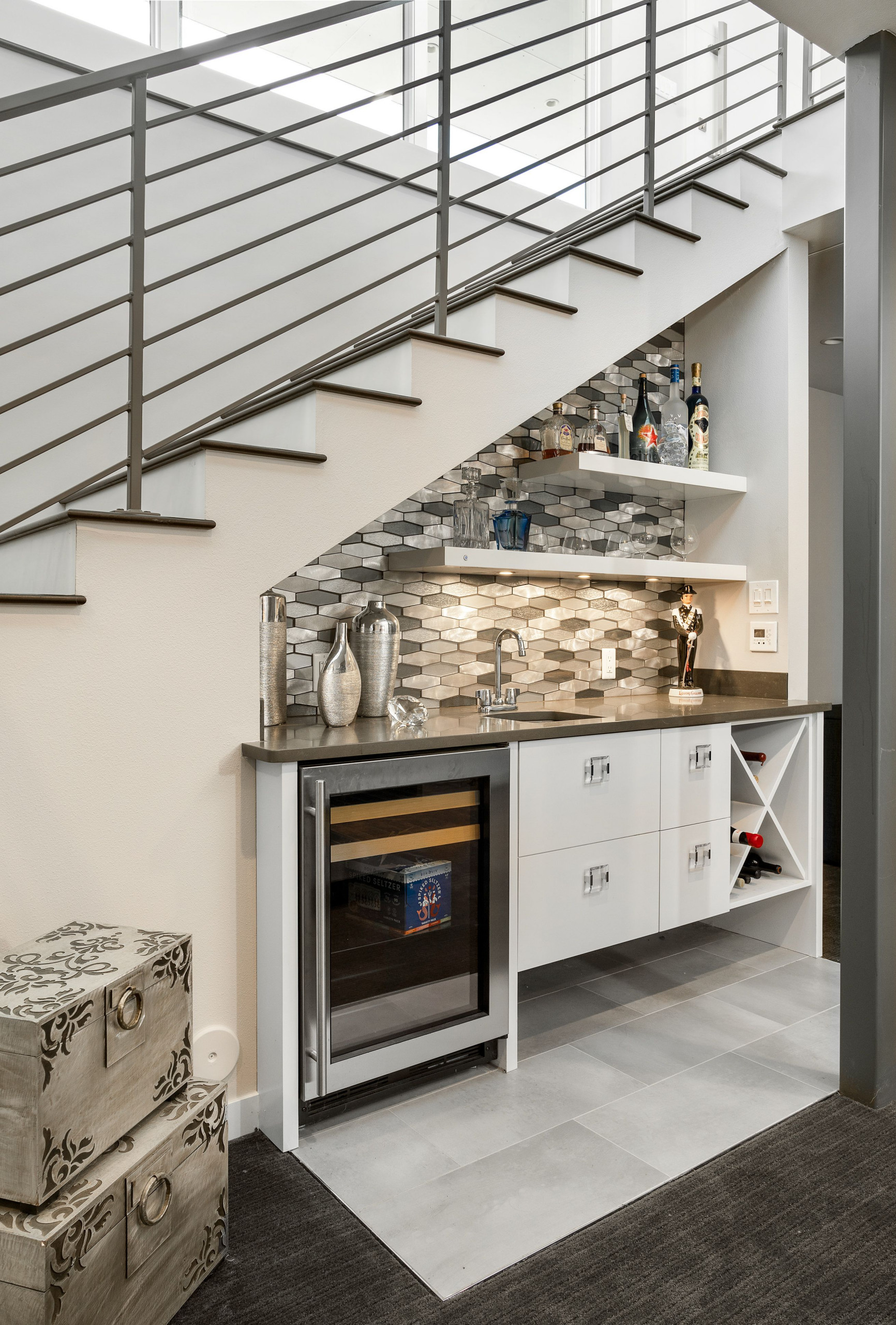 Built In Bar Under Stairs