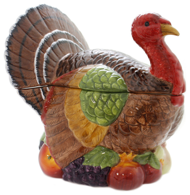 Tabletop Turkey Cookie Jar Thanksgiving 10712 - Farmhouse - Kitchen ...