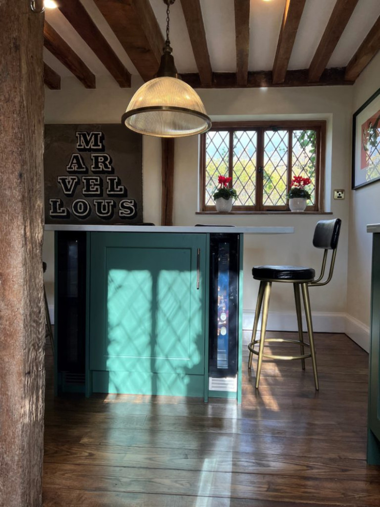 British racing green Shaker Kitchen - Country - Home Bar - Kent - by ...
