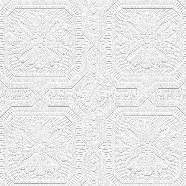 Architectural, Texture Geometric Paintable Pre-Pasted Wallpaper, Roll ...