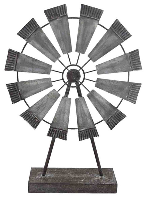 Metallic Vintage Windmill Table decor, Gray, Small - Farmhouse ...