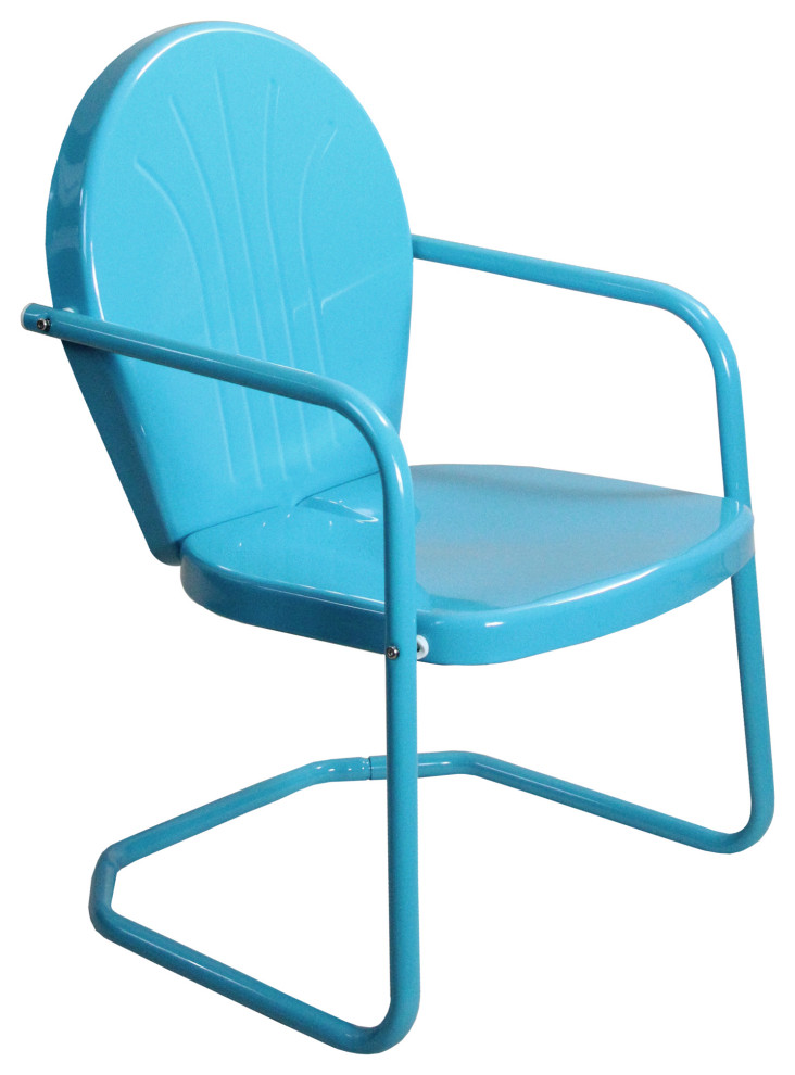 34-Inch Outdoor Retro Tulip Armchair Turquoise Blue - Contemporary ...