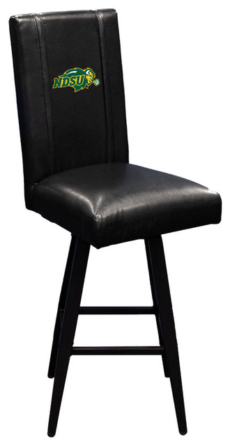 North Dakota State Bison Swivel Bar Stool With Black Vinyl - Midcentury ...