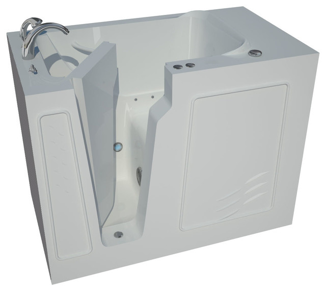 29 x 52 White Walk-in Bathtub with Whirlpool Jetted & Air Therapy Jets ...