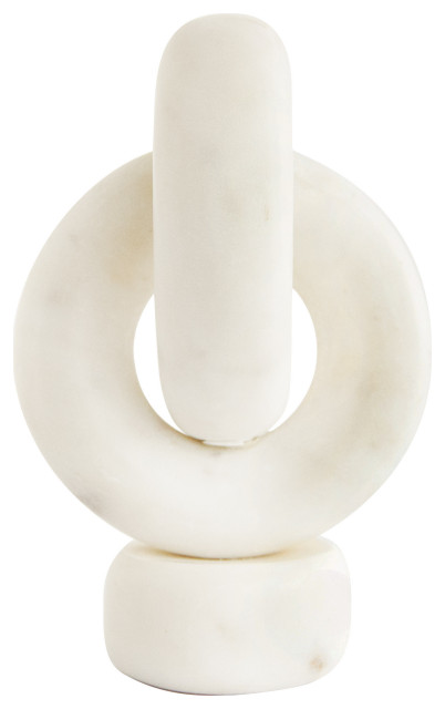 Decorative Marble Chain Link Taper Candle Holder, White - Contemporary ...