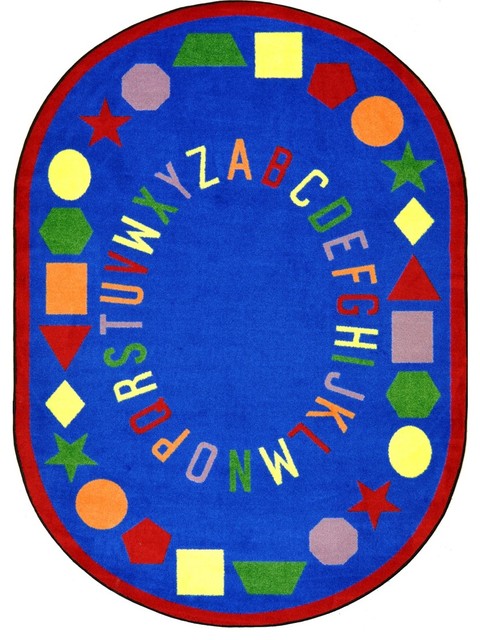 Kid Essentials, Early Childhood First Lessons Rug, 7'8" x 10'9" Oval ...