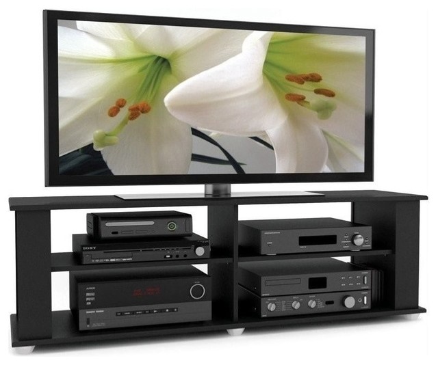 Atlin Designs Open Shelf Engineered Wood TV Stand for TVs up to 75" in ...