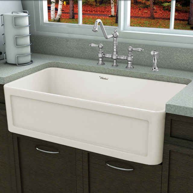 Fireclay Reversible 27" Sink, Plain Front Apron on One Side ...