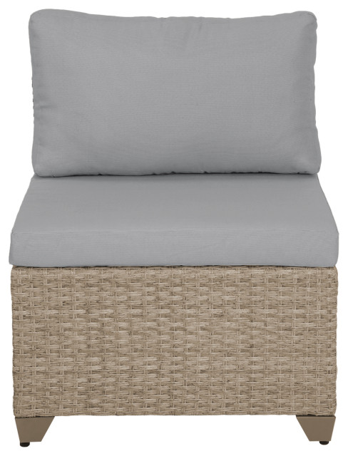 Maui 3-Piece Outdoor Conversation Set With Armless Sofas and End Table ...