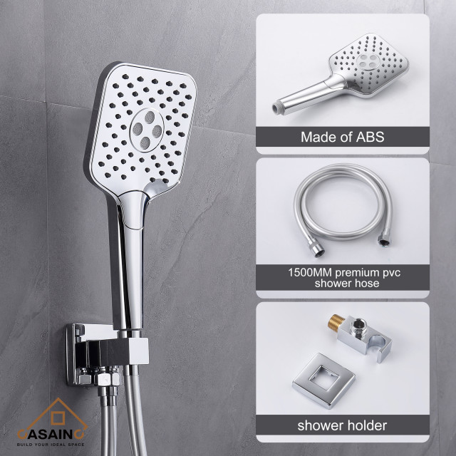 Brushed Nickel Wall Mounted Shower Faucet Waterfall Shower Bar System ...