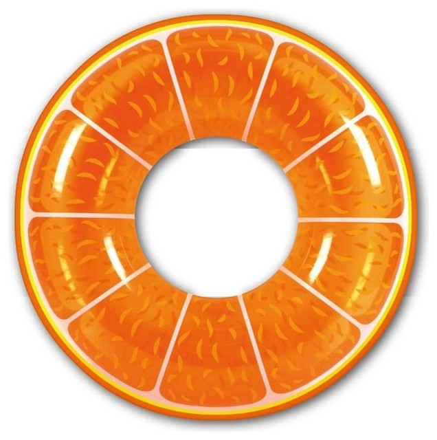 42" Orange Fruit Inflatable Swimming Pool Inner Tube Ring Float ...