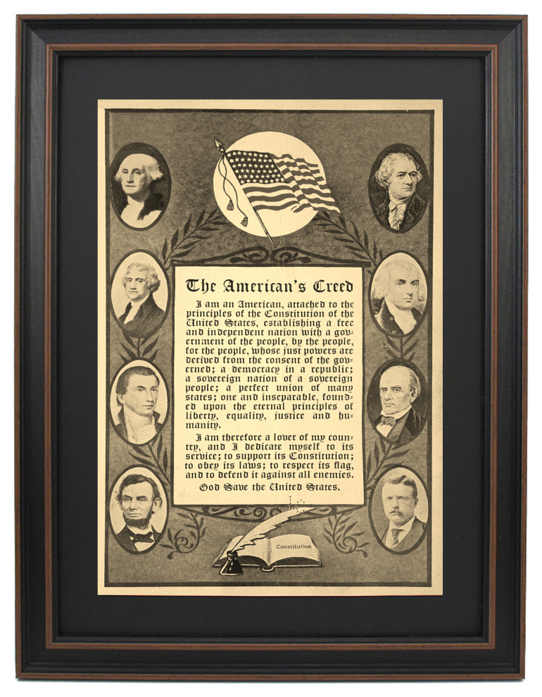 Framed The American's Creed by William Tyler Page - Traditional ...