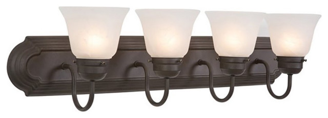Yosemite Home Decor 4-Light Incandescent Glass Bathroom Vanity Lighting ...
