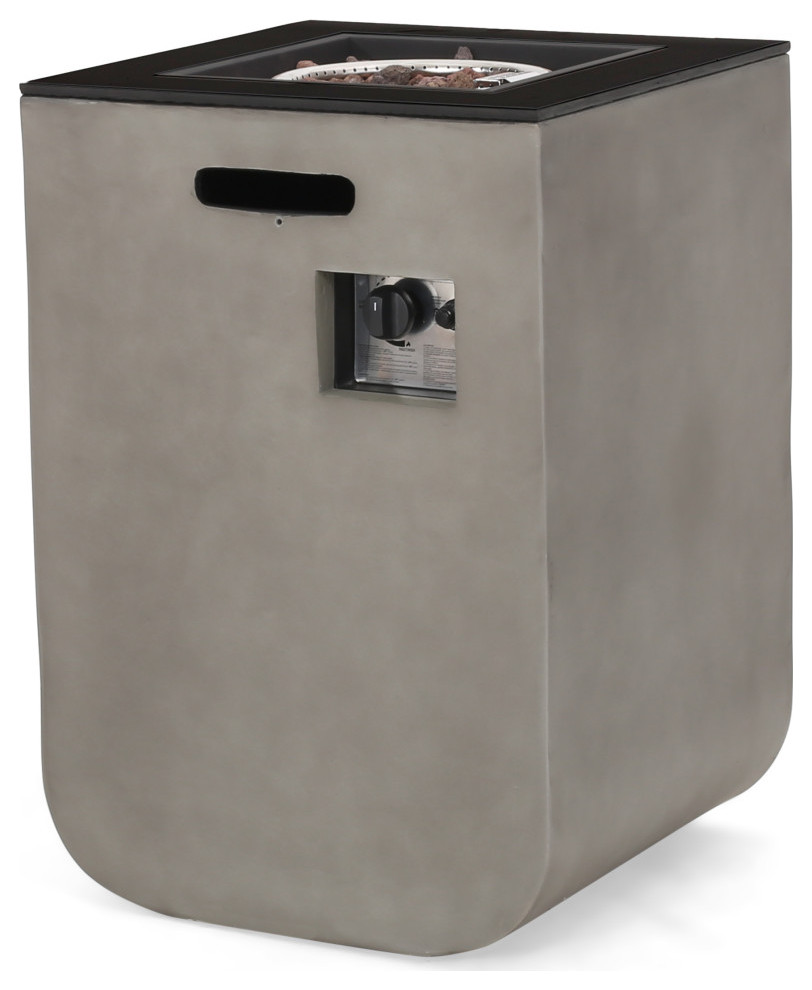 Gwen Outdoor Modern 19.5-Inch Fire Column - Industrial - Fire Pits - by ...